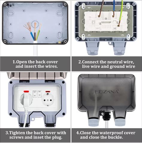 Outdoor Double Socket Waterproof 2 Gang Ip66 Switch Indicator Light Theshop Pk
