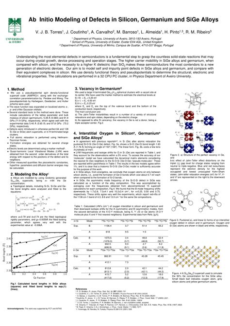 Pdf Ab Initio Modeling Of Defects In Silicon Germanium And Sige Alloys