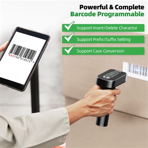 eyoyo 2d barcode scanner 3 in 1 wireless barcode scanner with 2500mah battery power level