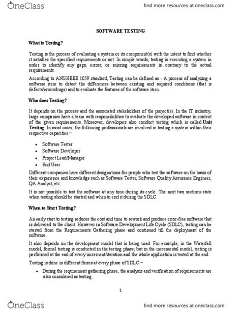 Cs 1 Lecture Notes Summer 2022 Lecture 1 Software Development Process Software Quality