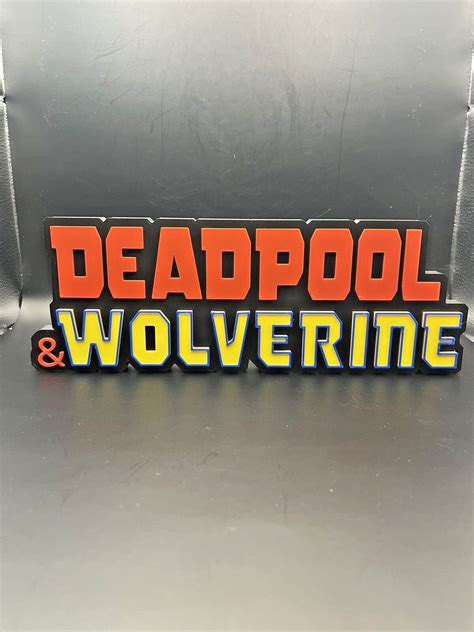Deadpool And Wolverine Logo Sign Display 3d Wall Desk Shelf Art