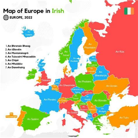 Map Of European Countries In Irish Rmapporn