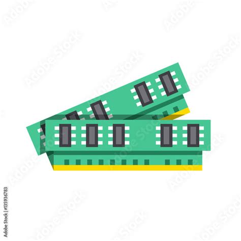 Computer Memory RAM Icon Modern Flat Design Graphic Element Vector Illustration Buy This