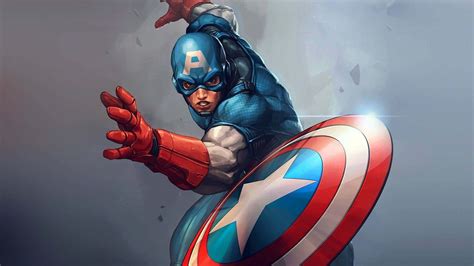 Download 4k Captain America Cartoon Character Wallpaper