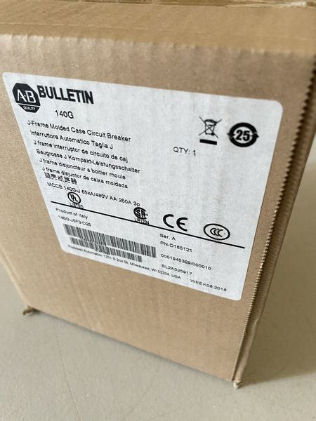New Allen Bradley 140g J6f3 D25 3 Pole 250a 600vac Circuit Breaker