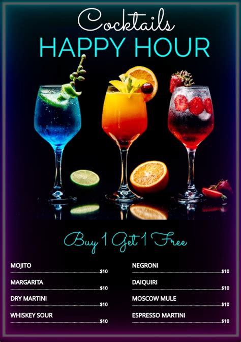 Cocktail Poster Template Postermywall