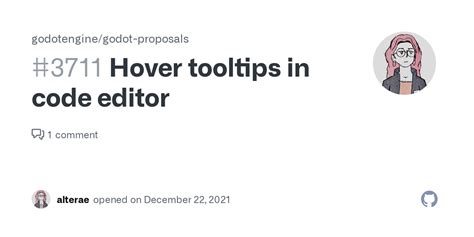 Hover Tooltips In Code Editor · Issue 3711 · Godotenginegodot