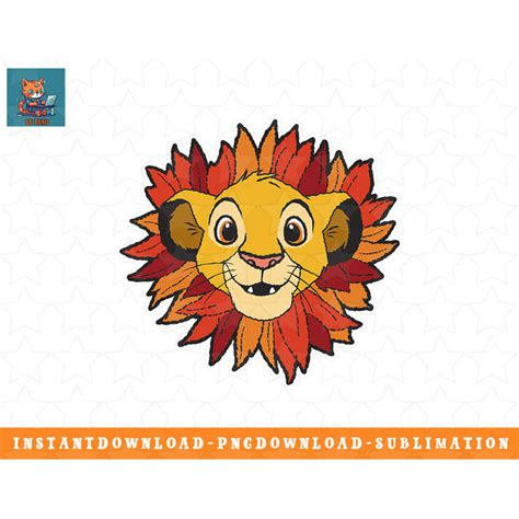 Disney Lion King Simba Leaf Mane Portrait Png Sublimation Inspire