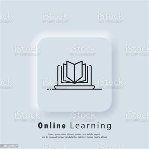 먼 교육 전자 책 아이콘 온라인 교육 또는 거리 시험 배너 가정에서 의학 온라인 공부과정 벡터 Ui 아이콘입니다 Neumorphic Ui Ux 화이트 사용자 인터페이스 웹