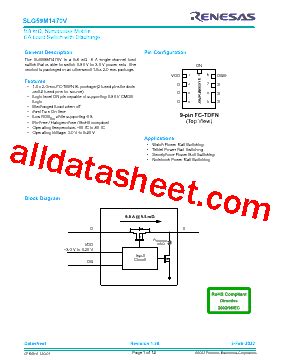 SLG59M1470VTR Datasheet PDF Renesas Technology Corp