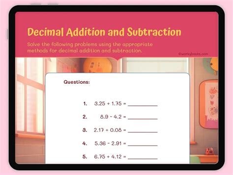 Adding And Subtracting Decimals Worksheet NBT A B Workybooks