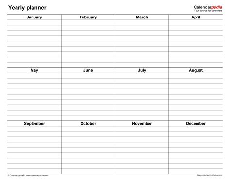 Free Digital Or Printable Year Planner Instant Download Worksheets