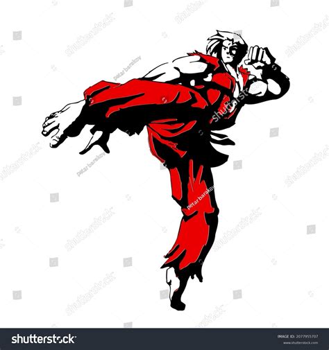 Muay Thai Fighter Kickboxing Karate Judo Stock Vector Royalty Free