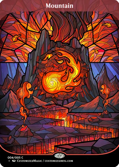 Borderless Stained Glass Basic Lands Magic The Gathering Proxy Cards