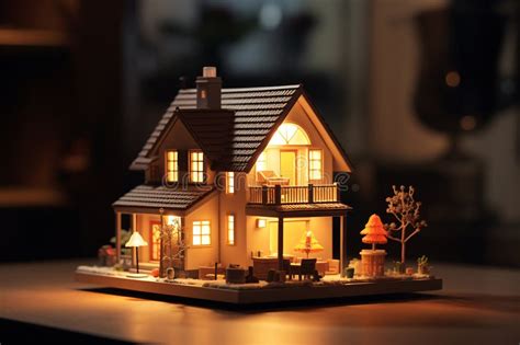 3d Tilt Shift Blurred Background Realistic Home Interior Generative Ai Stock Illustration