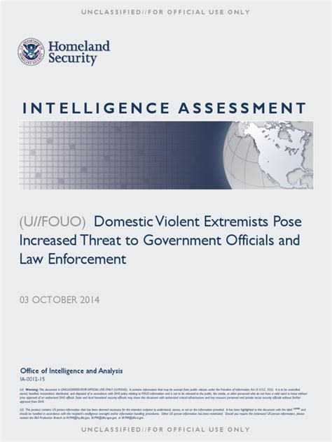 Dhs Intelligence Assessment Pdf Extremism Violence