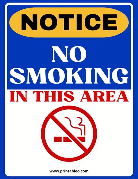 A4 Printable No Smoking Sign