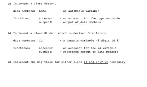 Answered A Implement A Class Person Data Members Name An Automatic