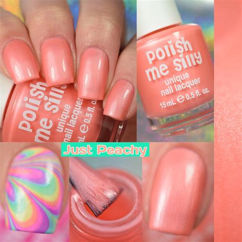 Just Peachy Bright Lights Solid Pearl Satin Peach Polish Indie Nail