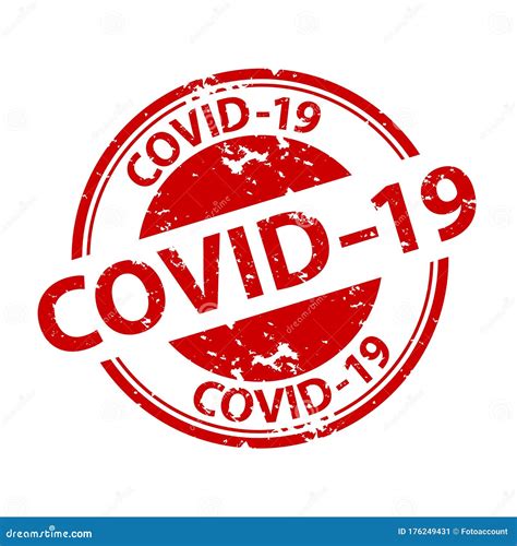 Rubber Stamp Seal Covid 19 Red Vector Illustration Isolated Stock