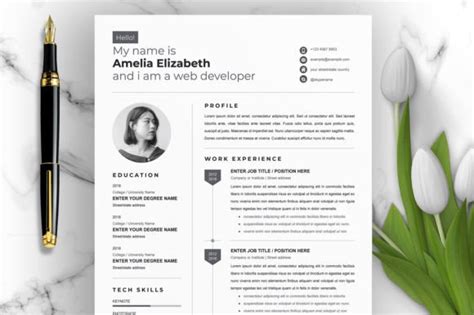 CV Design Template For Web Developer Graphic By ResumeInventor Creative Fabrica