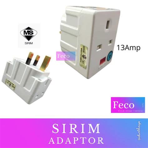 [sirim] 3 Way Multiple Adapter 3 Gang Pin Socket Plug Switch Multi