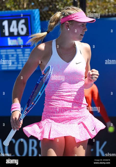 Germanys Carina Witthoeft Celebrates A Point Won Against To Christina