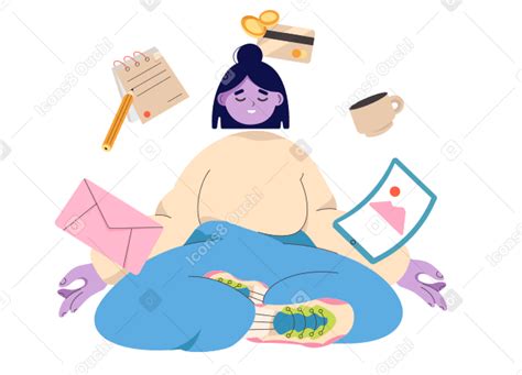 Woman In Workflow Animated Illustration In GIF Lottie JSON AE