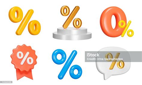 퍼센트 3d 아이콘 세트 백분율 다양한 형태 할인 판매 벡터 일러스트레이션 격리된 아이콘 투명한 배경의 개체 3차원 형태에 대한 스톡 벡터 아트 및 기타 이미지 Istock