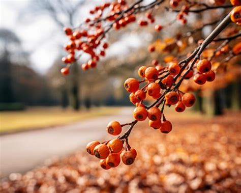 Premium AI Image A Tree With Orange Berries In The Fall