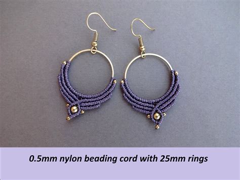 Macrame Earrings Tutorial 5 Micro Macrame Pattern Pdf Etsy