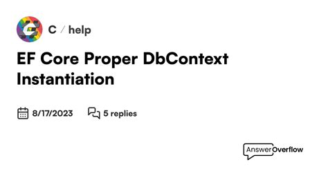 Ef Core Proper Dbcontext Instantiation C