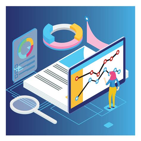Modern Isometric Data Analysis Illustration Web Banners Suitable For Diagrams Infographics