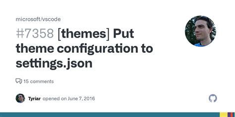 Themes Put Theme Configuration To Settingsjson · Issue 7358 · Microsoftvscode · Github