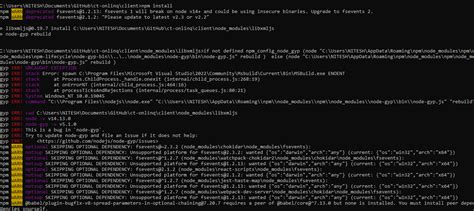 Node Gyp Rebuild Not Working For Node 14130 And Npm 6148 · Issue
