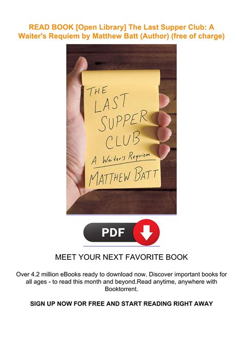 read book [open library] the last supper club a waiter s requiem by by ebooksnew issuu