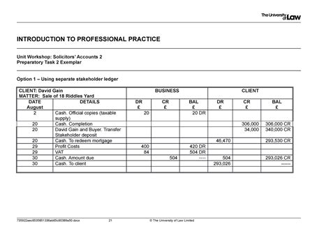Ipp Ws Solicitors Accounts Ce Preparatory Task Exemplar INTRODUCTION TO