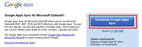 Setting Up Google Apps In Outlook With Google Apps Sync For Microsoft Outlook Department Of