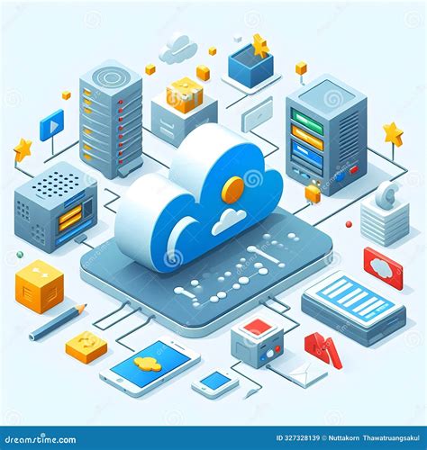 3d Flat Icon As Cloud Computing Integration With Legacy Systems And