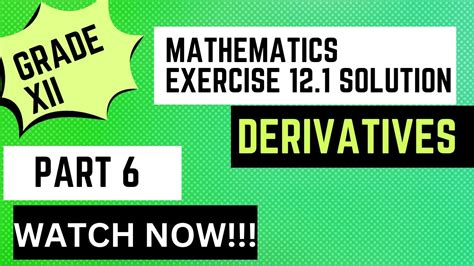 grade xii mathematics exercise 12 1 solution part 6 youtube