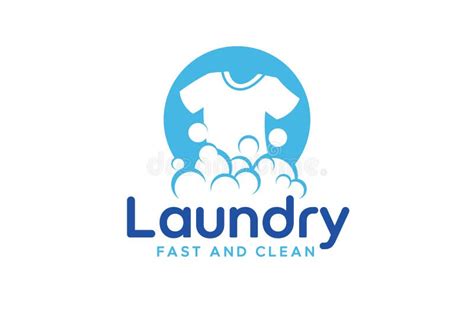 Laundry Logo Design Template Clothes Illustration With Detergent