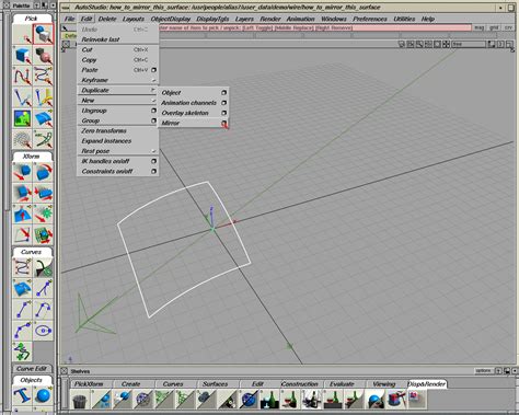 Anyone Know How To Mirror An Object In Alias Prior To Version 9 Silicon Graphics User Group