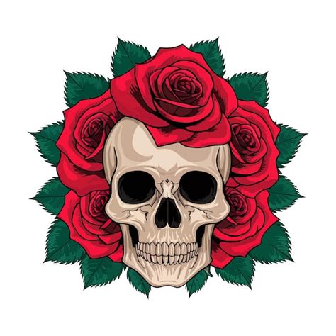 Skull And Rose Vector Art Premium Ai Generated Vector