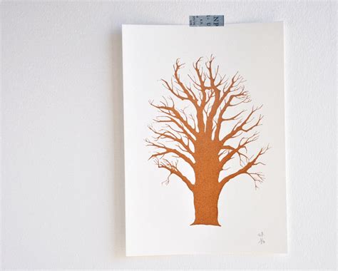 Wisdom Tree Original Art Screen Print Tree Art Home Decor Etsy