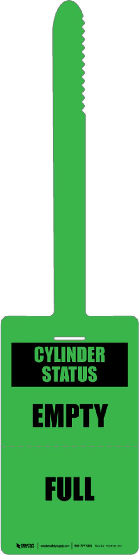 Cylinder Status Emptyfull Green Self Locking Tear Off Tag