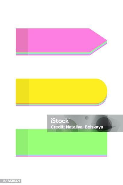 트렌디한 밝은 색상의 다양한 모양의 다채로운 메모지 스티커 3개 세트 게시물 템플릿 Administrative Professionals Day에 대한 스톡 벡터 아트 및