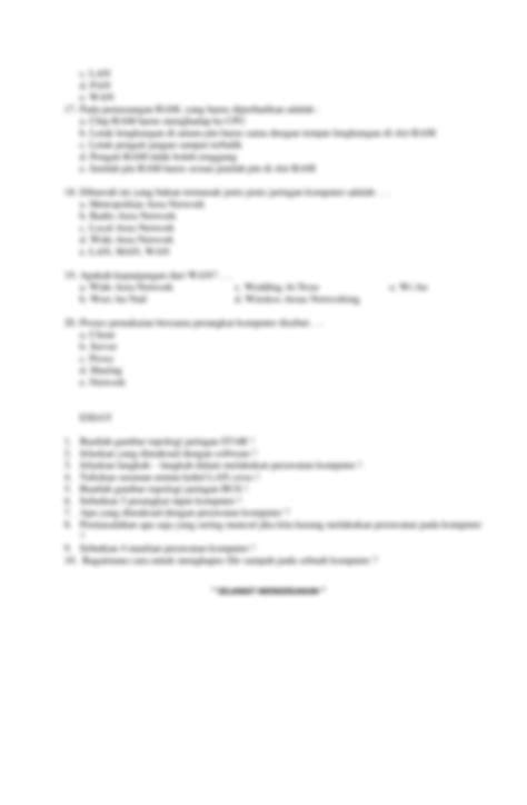 SOLUTION Latihan Soal Dasar Komputer Dan Jaringan Studypool