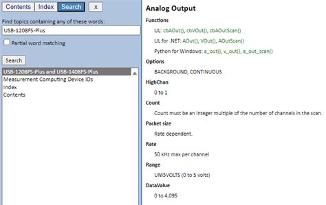 analog output and remote control through python usb 1208fs plus