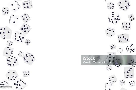 도박 게임 주사위 사실적인 아이소메트릭 화이트 플레이 주사위 큐브의 매끄러운 프레임 패턴은 흰색에 분리된 검은색 점이 있습니다 카지노에서 플레이하려면 1에서 6 점까지