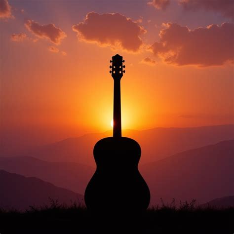 Free Sunset Guitar Silhouette Image Guitar Sunset Silhouette